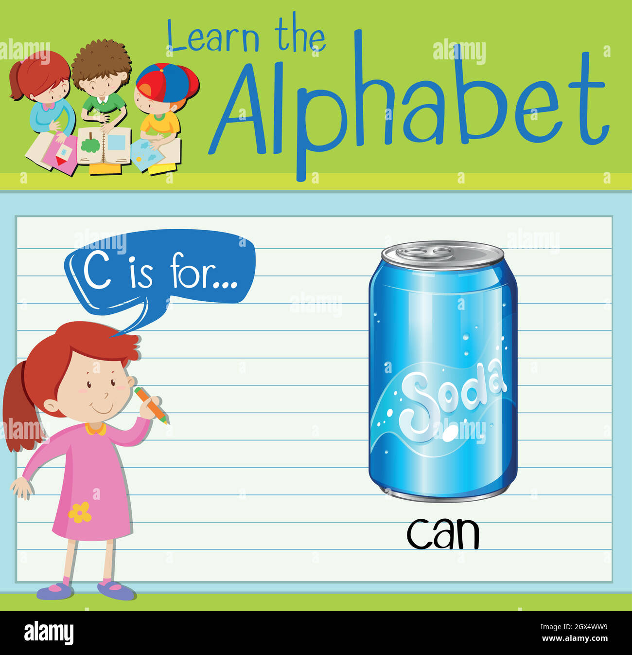 Flashcard letter C is for can Stock Vector Image & Art - Alamy