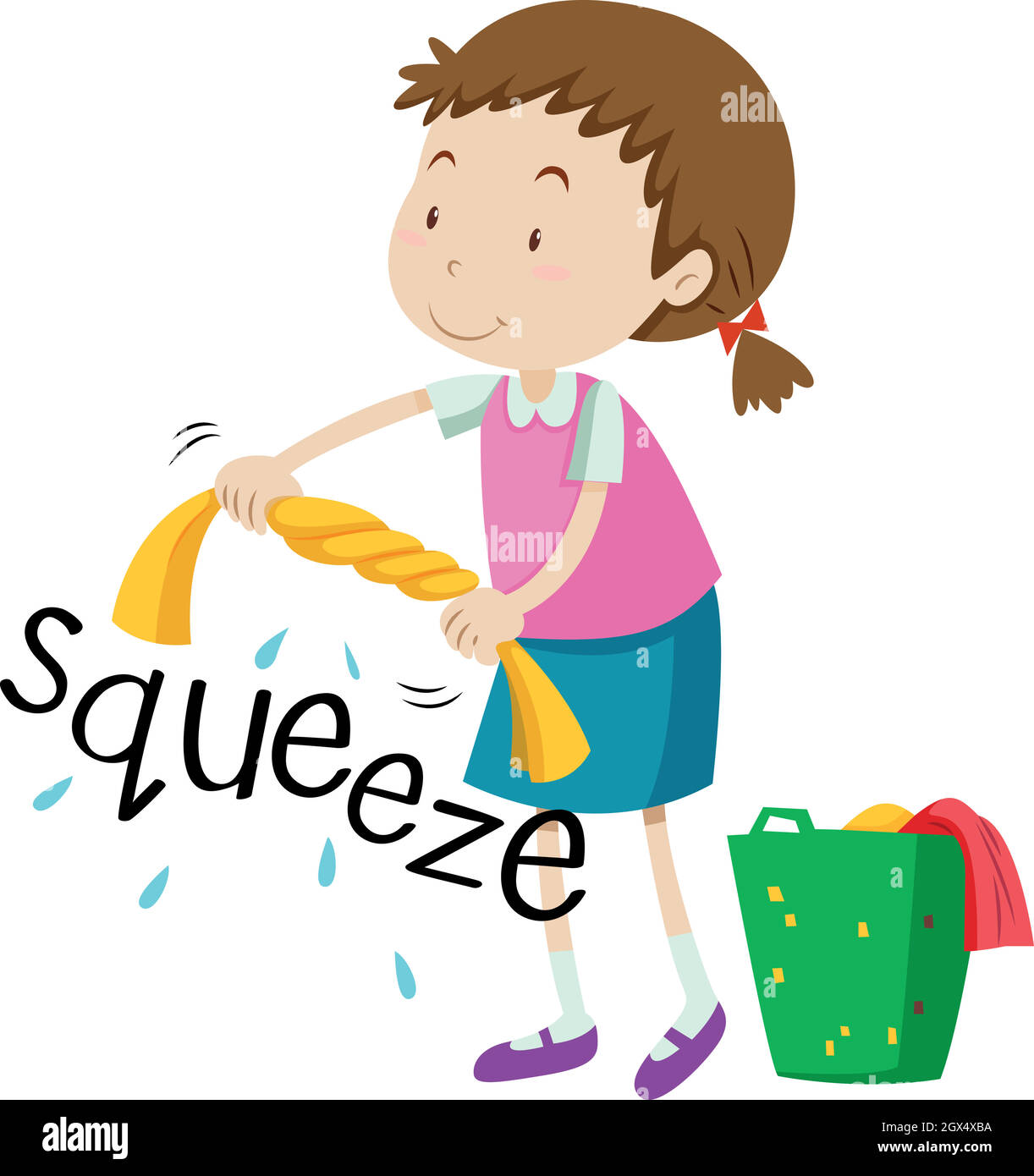 Squeeze clothes Stock Vector Images - Alamy