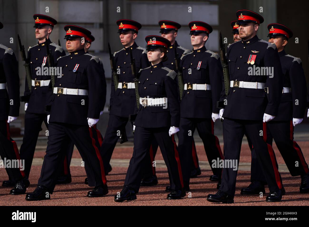 Soldiers from the 1st Regiment Royal Canadian Horse Artillery take part ...