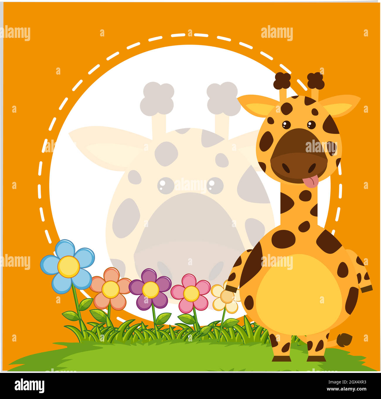 Border design giraffe illustration hi-res stock photography and images ...