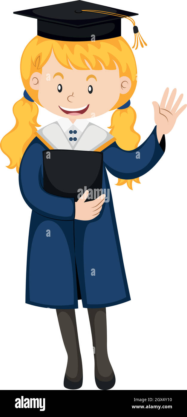 Student girl in graduation Stock Vector Images - Alamy