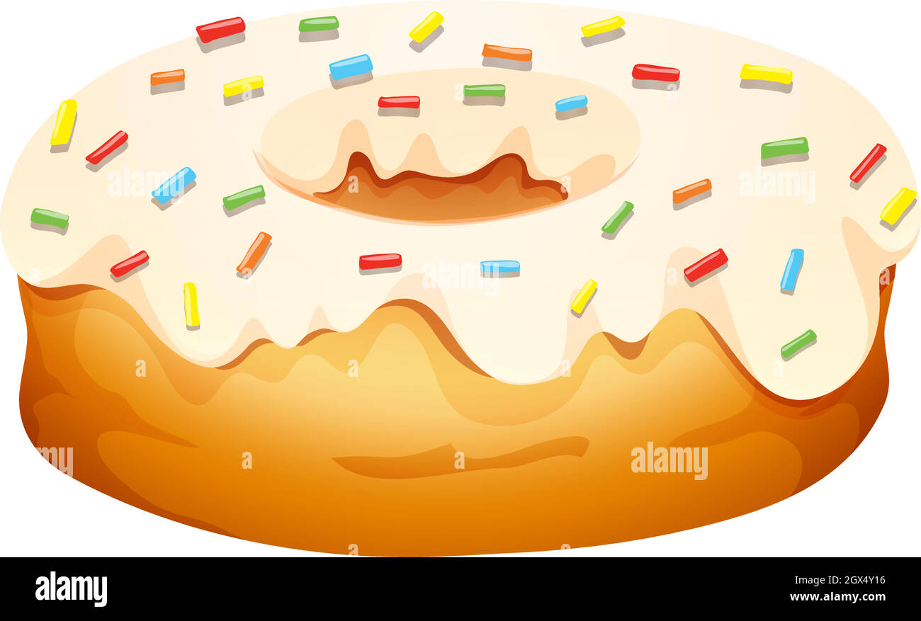 Doughnut with cream frosting Stock Vector Image & Art - Alamy