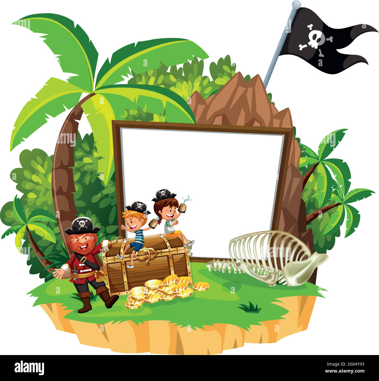 Pirate and Kid White Banner Stock Vector Image & Art - Alamy