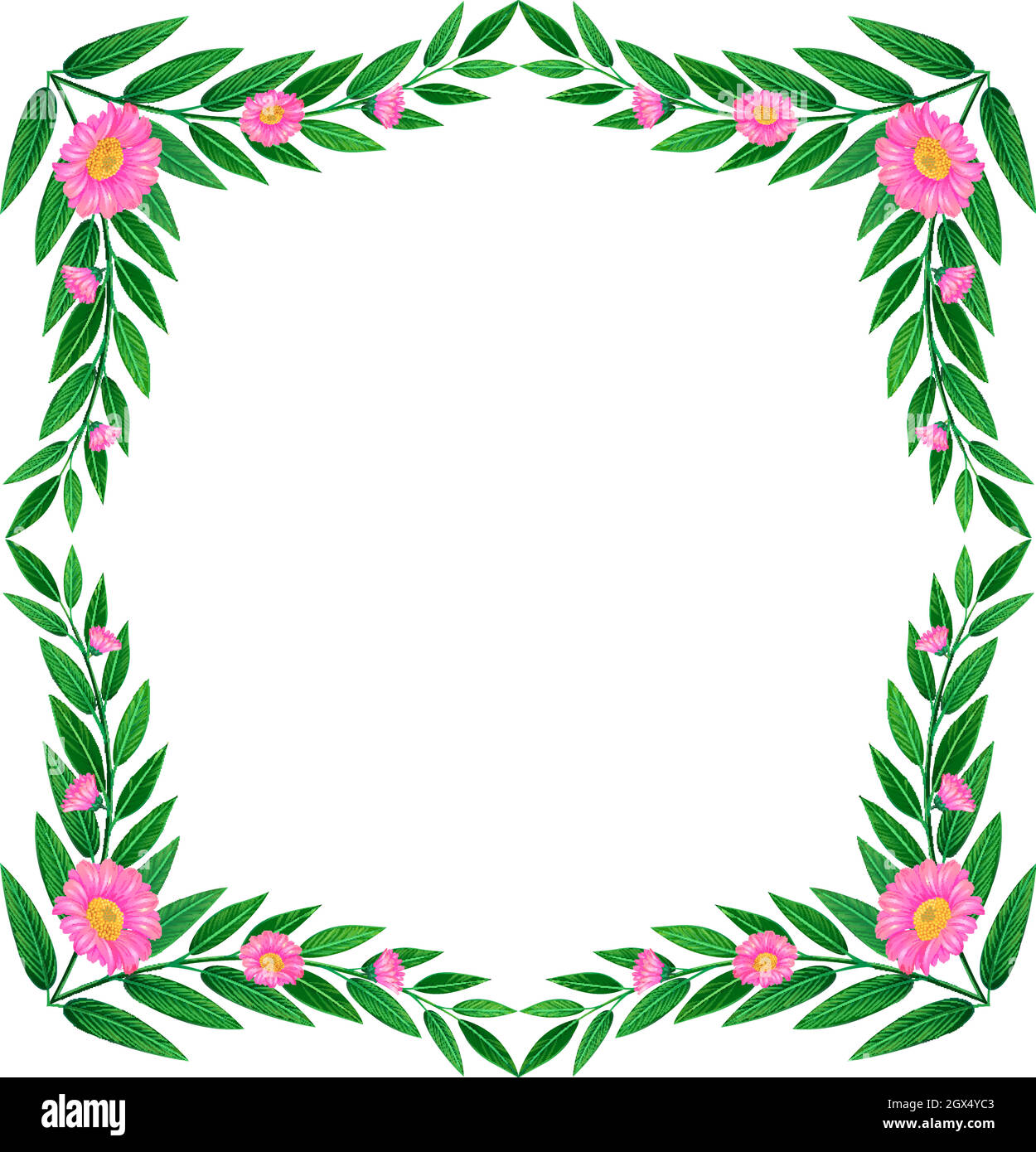 A border made of leaves and flowers Stock Vector Image & Art - Alamy