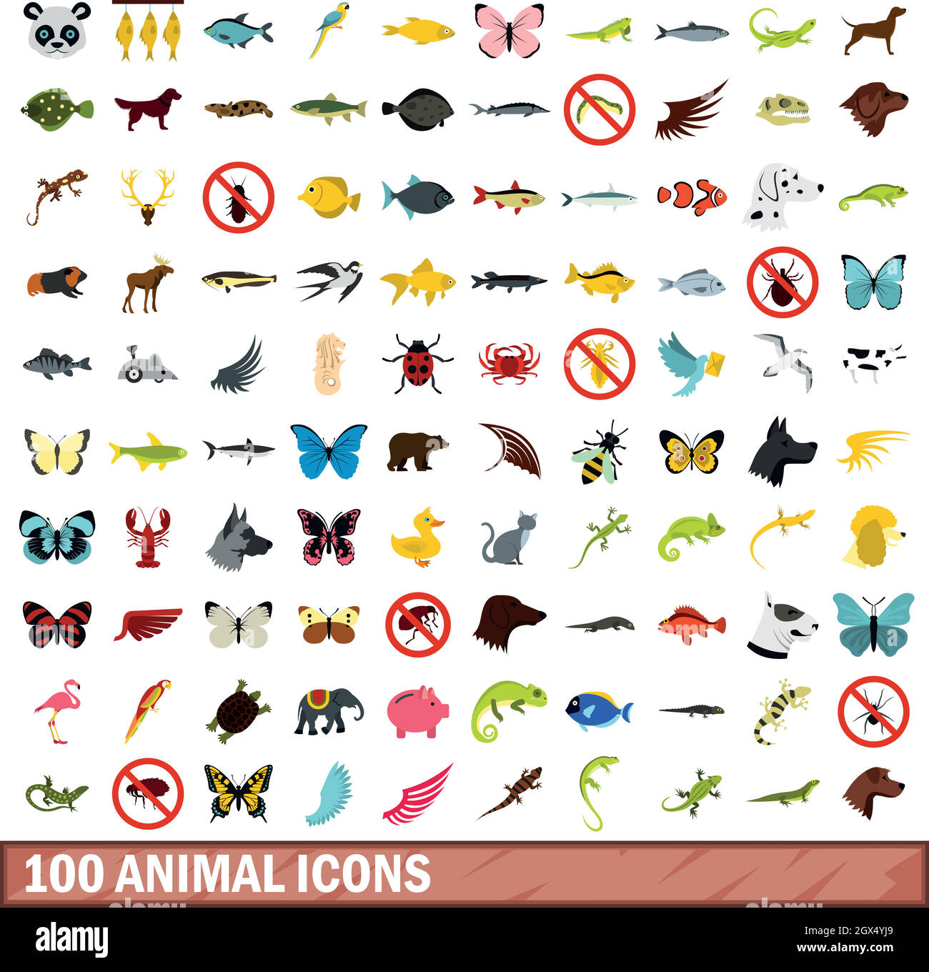 Zoo animal icons hi-res stock photography and images - Alamy