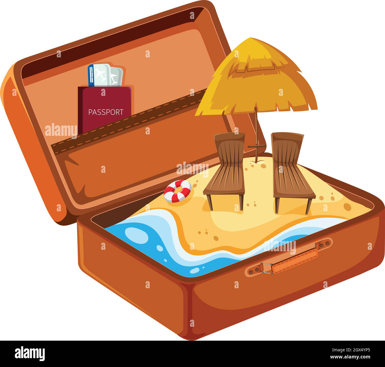 Vacation beach landscape Stock Vector Images - Alamy