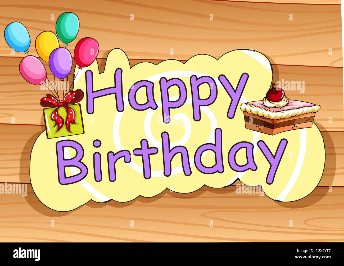 Happy birthday cake present Stock Vector Images - Alamy