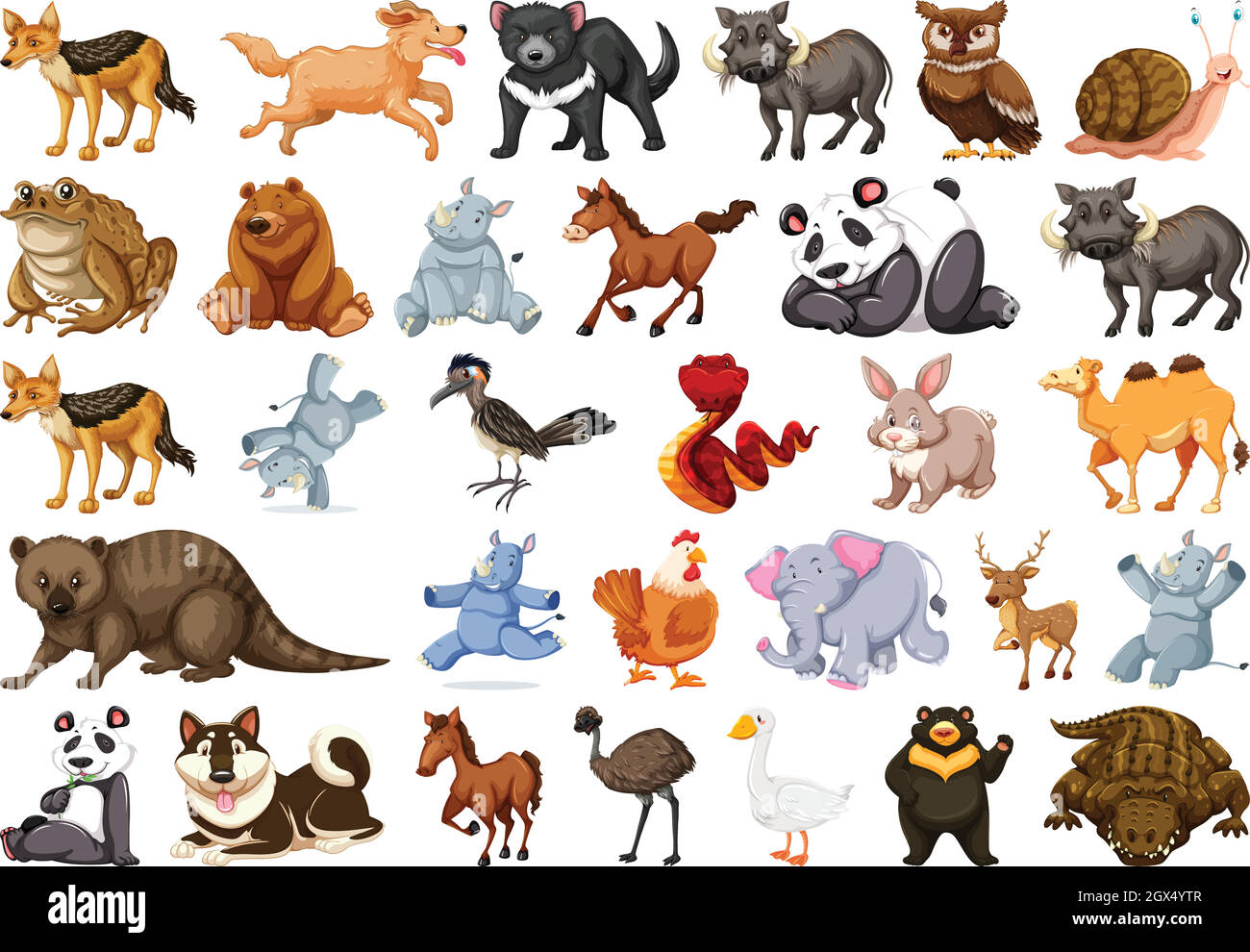 Set of animal character Stock Vector Image & Art - Alamy