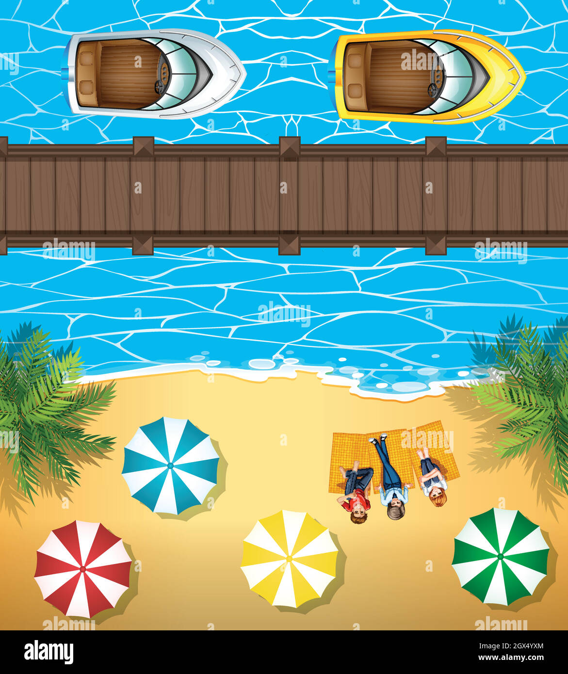 Boat in sea on Stock Vector Images - Alamy