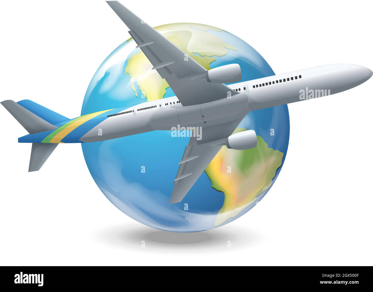Airplane flying around the world Stock Vector Image & Art - Alamy