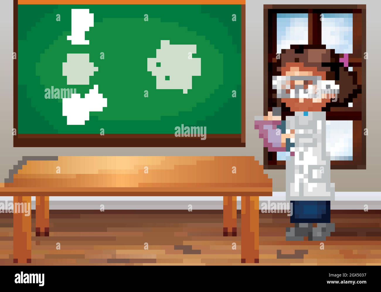 Classroom scene with science student writing notes Stock Vector Image ...