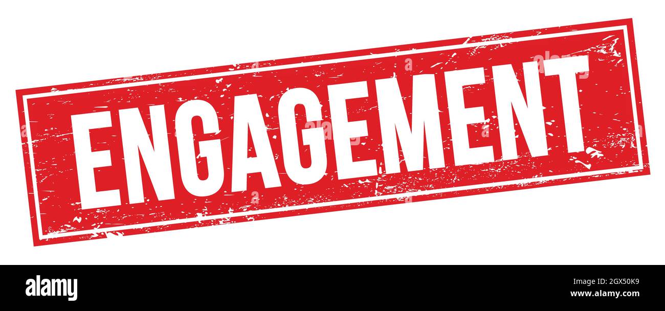 ENGAGEMENT text on red grungy rectangle stamp sign Stock Photo - Alamy