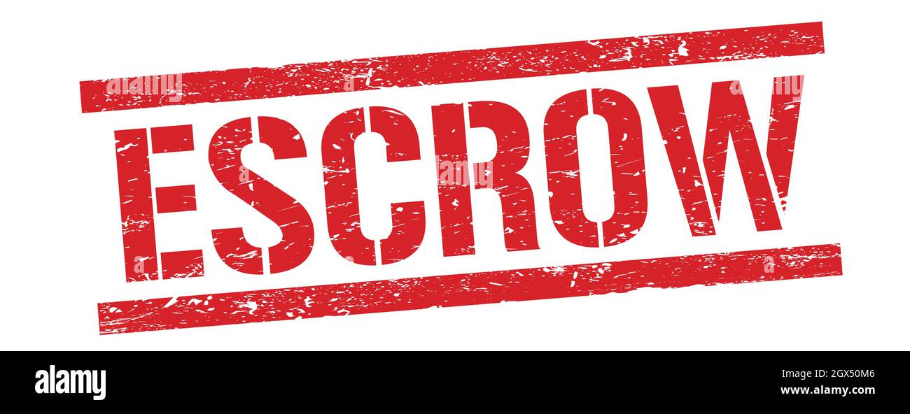 ESCROW text on red grungy rectangle stamp sign Stock Photo - Alamy
