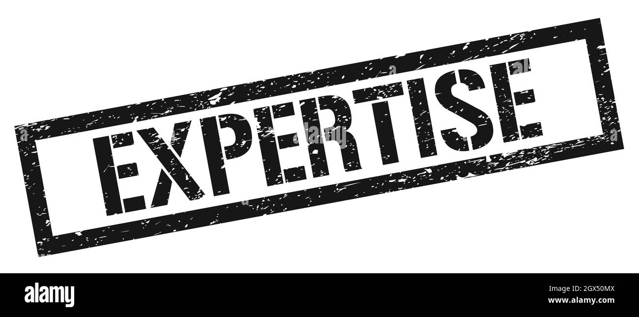 EXPERTISE black grungy rectangle stamp sign Stock Photo - Alamy