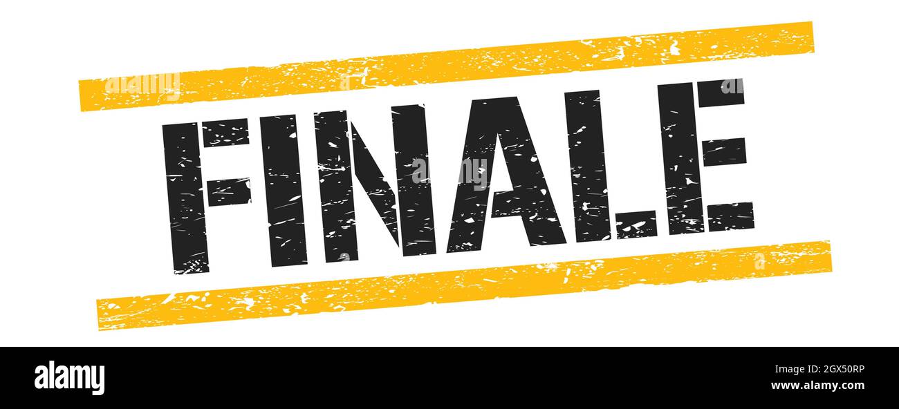 FINALE text on black yellow grungy lines stamp sign Stock Photo - Alamy