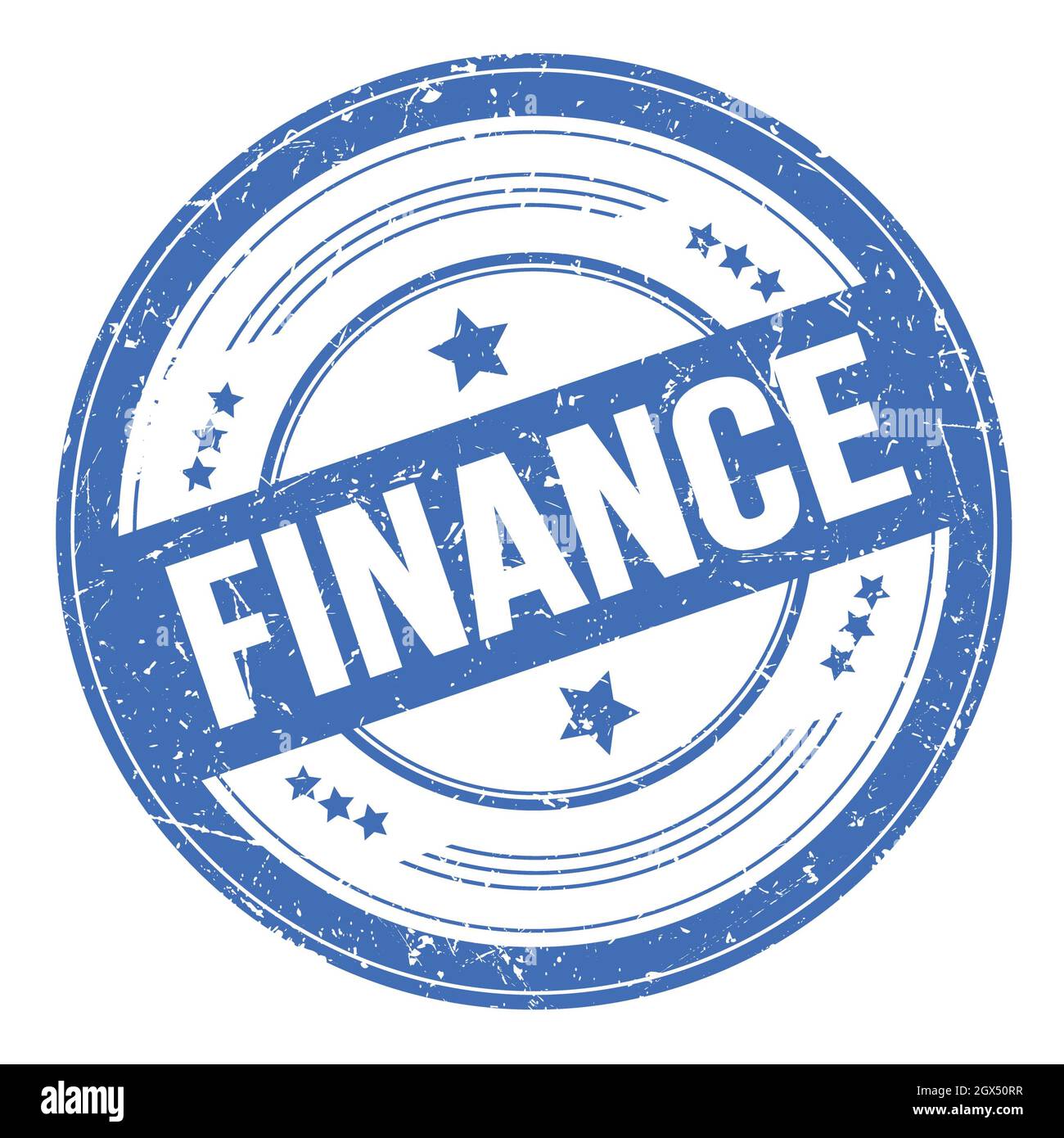 FINANCE text on blue round grungy texture stamp Stock Photo - Alamy