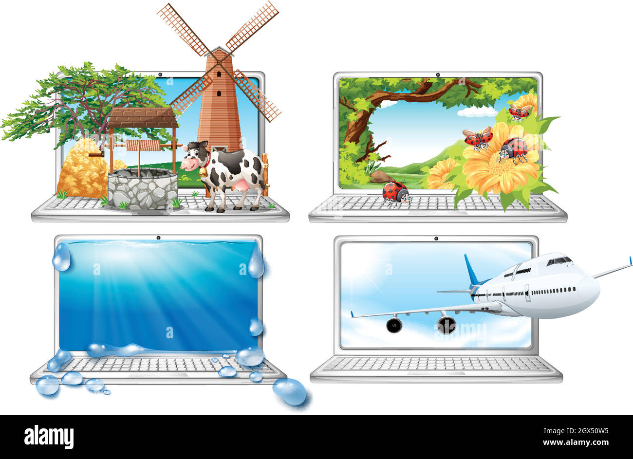 A Set of Laptop Stock Vector Image & Art - Alamy