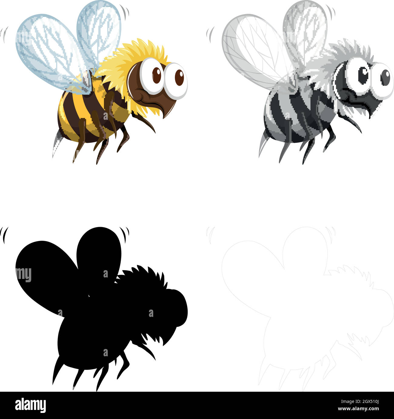Set of bee character Stock Vector Image & Art - Alamy
