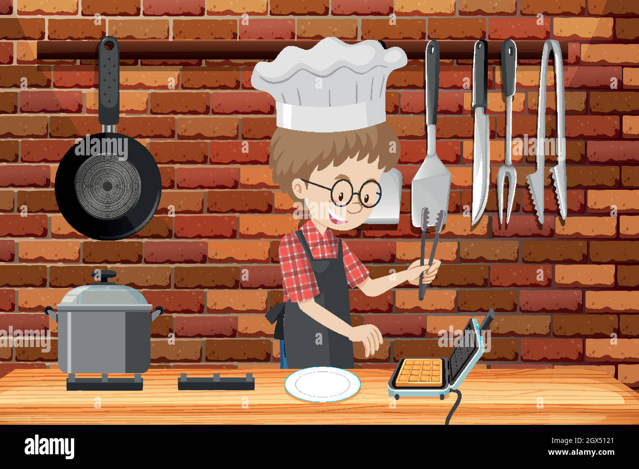 People cook in kitchen Stock Vector Images - Alamy
