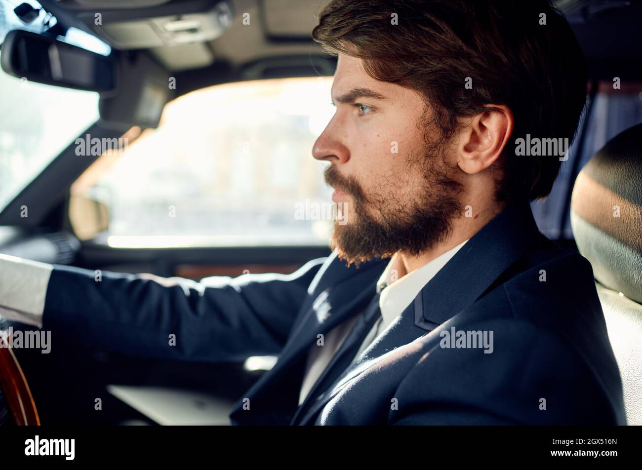 businessmen official passenger driver road service Stock Photo - Alamy