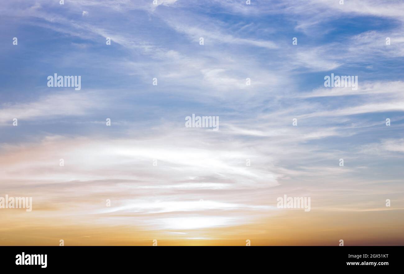Dramatic colorful sunny sky before the evening Stock Photo - Alamy