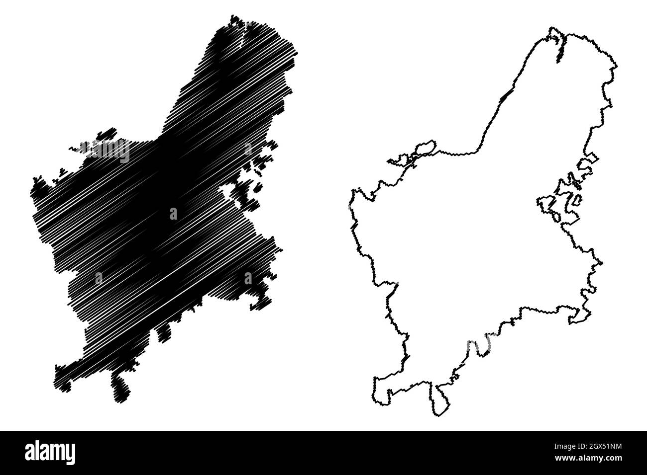 Jamnagar district (Gujarat State, Republic of India) map vector ...