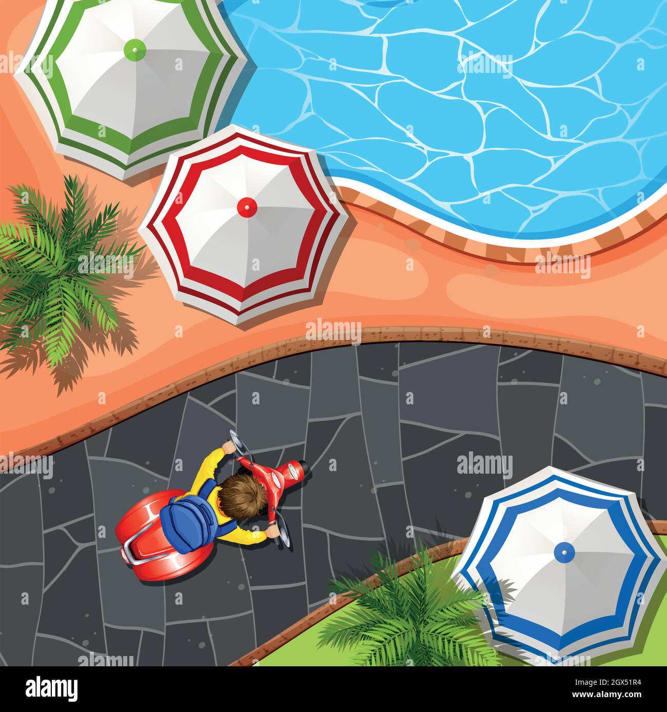 Aerial top view park Stock Vector Images - Alamy