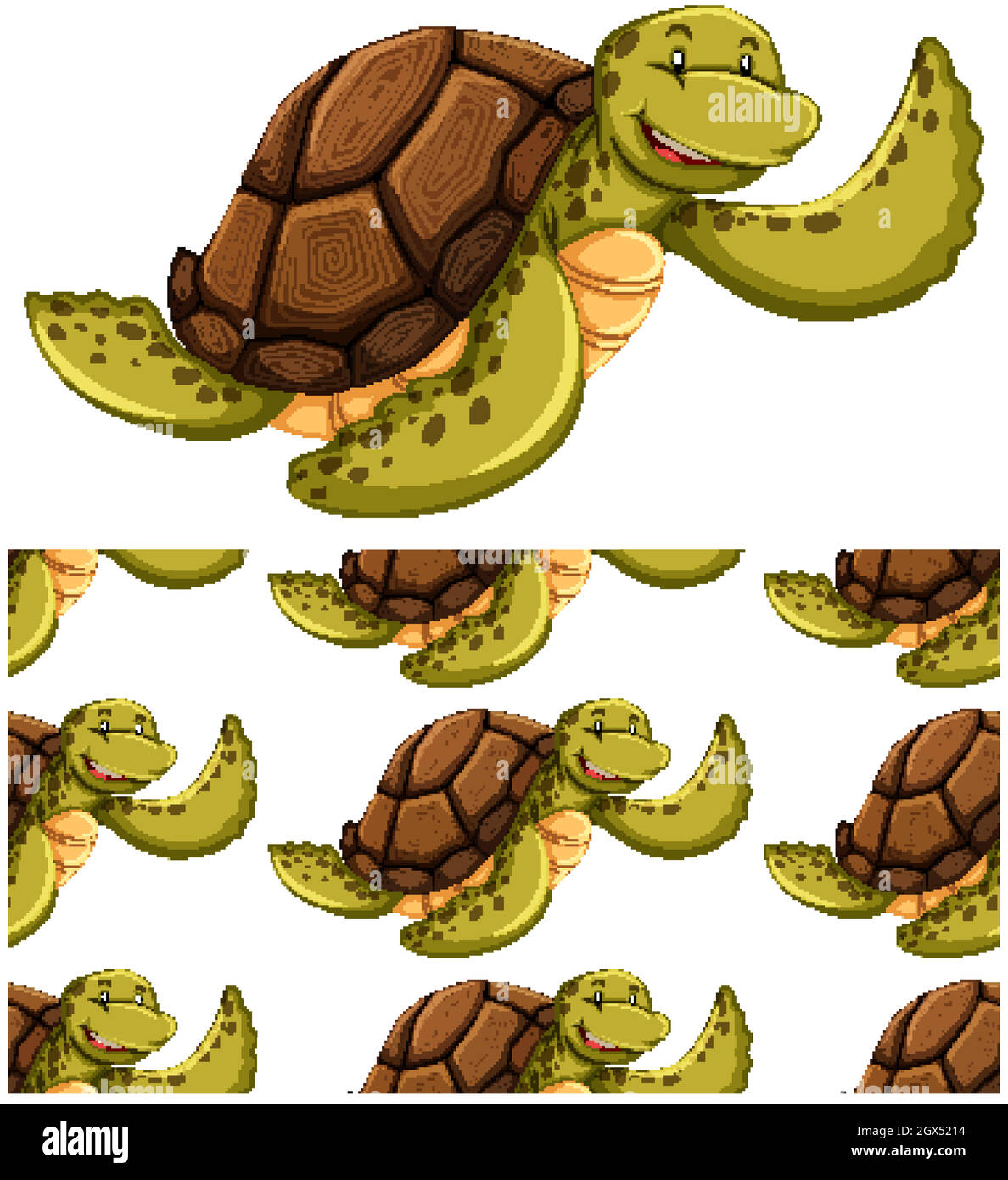 Ocean turtle seamless pattern Cut Out Stock Images & Pictures - Alamy