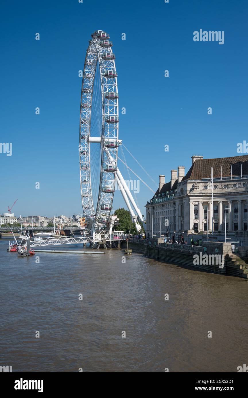 The London Eye, aka Millennium Wheel. A cantilevered observation wheel ...