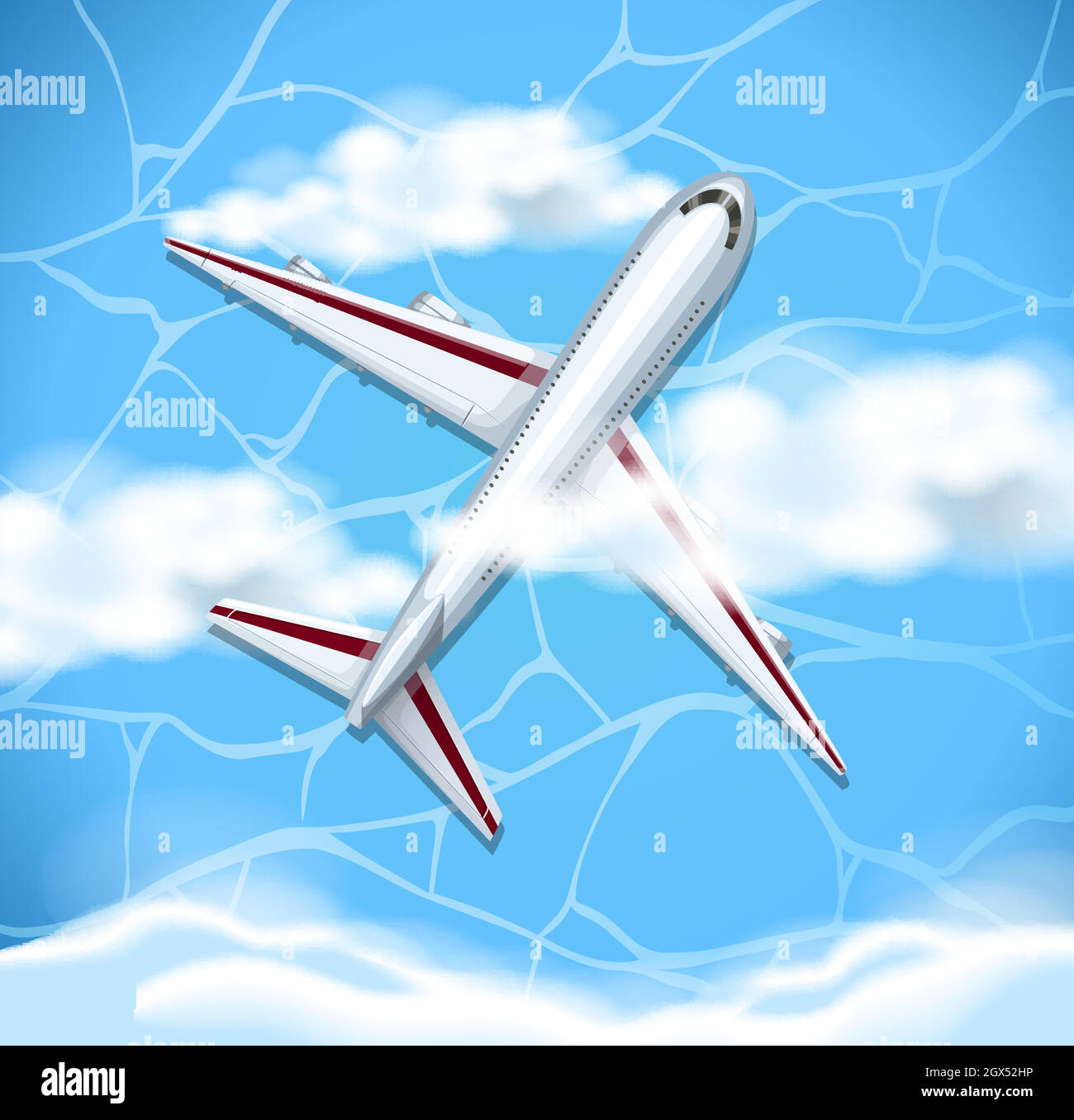 Blue airplane illustration Stock Vector Images - Alamy