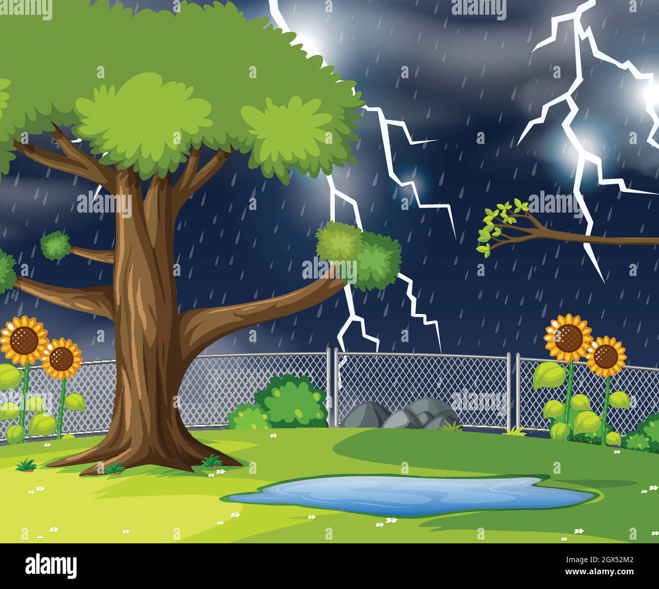 Storn nature park scene Stock Vector Image & Art - Alamy