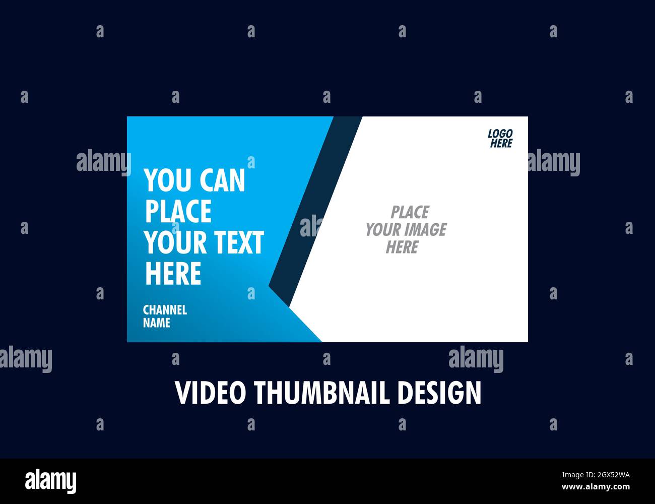 Blue color of video thumbnail design Stock Vector Image & Art - Alamy