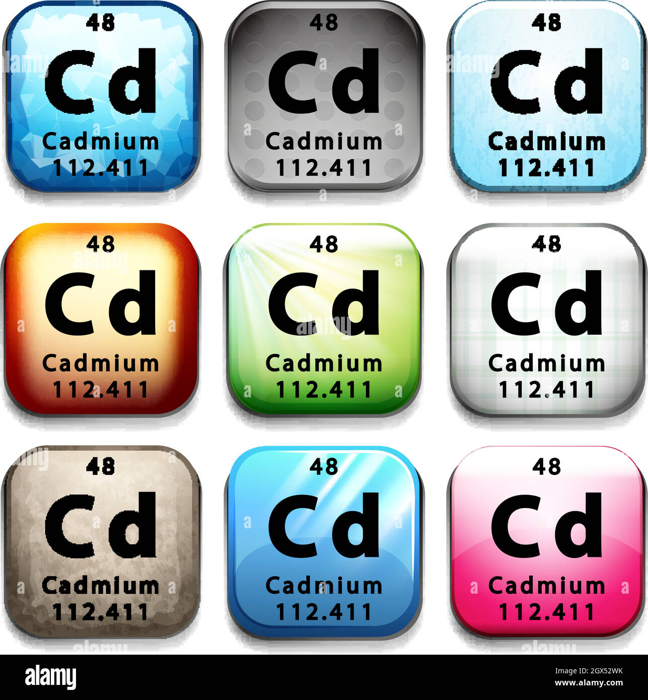 An icon showing the element Cadmium Stock Vector Image & Art - Alamy