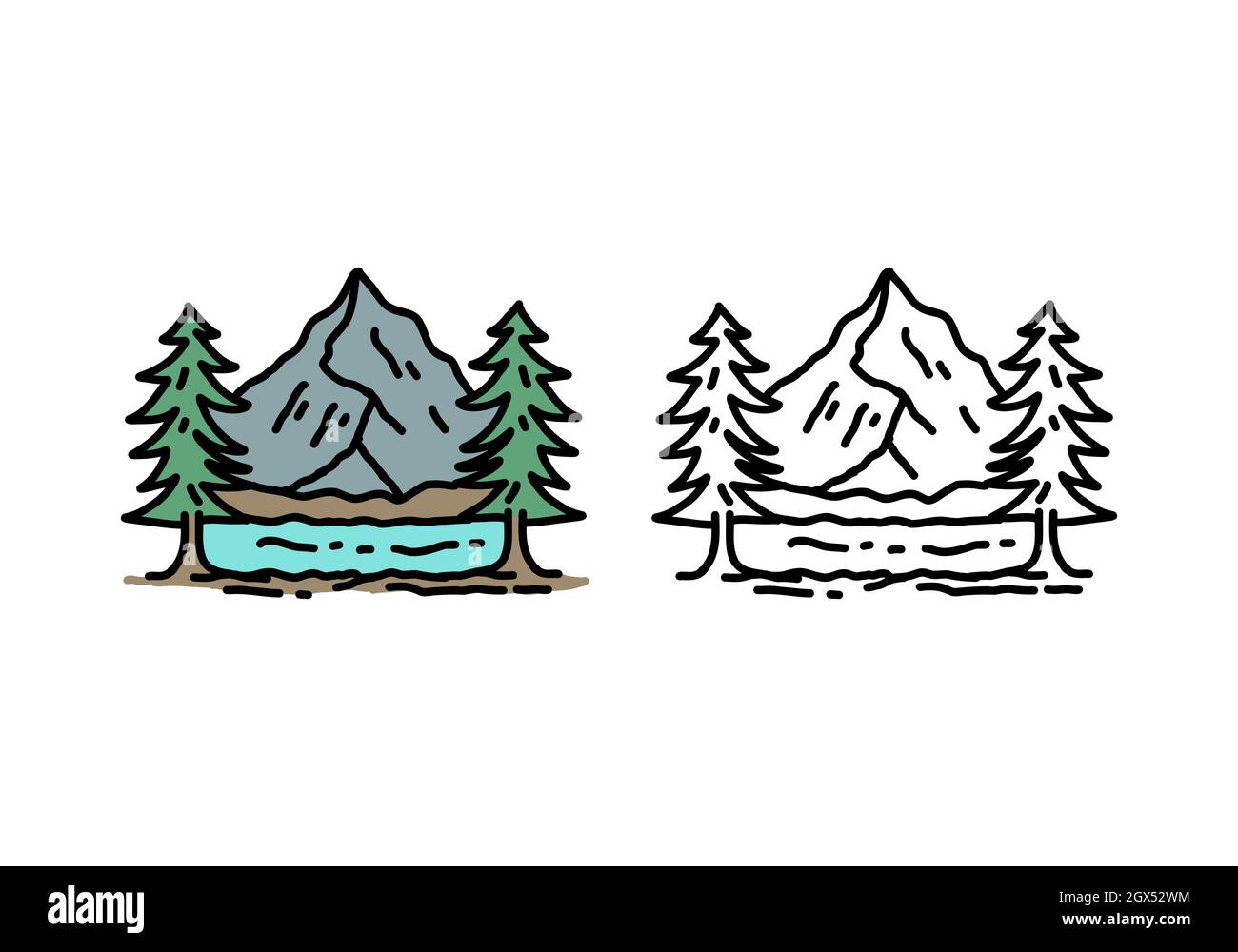 Mountain Tree Line Silhouette