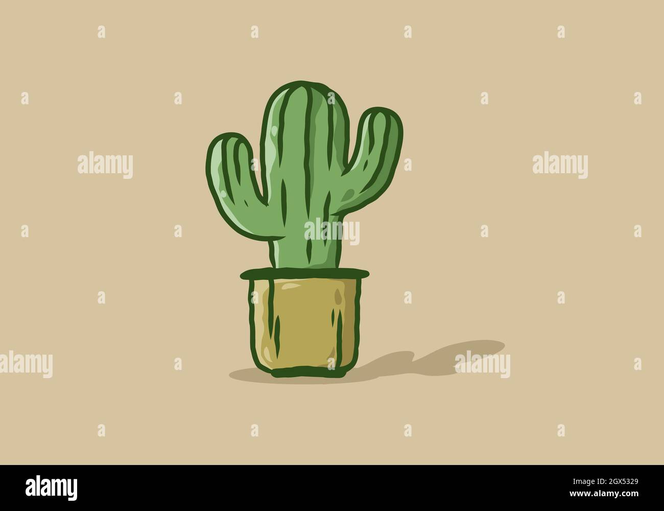 Illustration drawing of green cactus design Stock Vector Image & Art ...