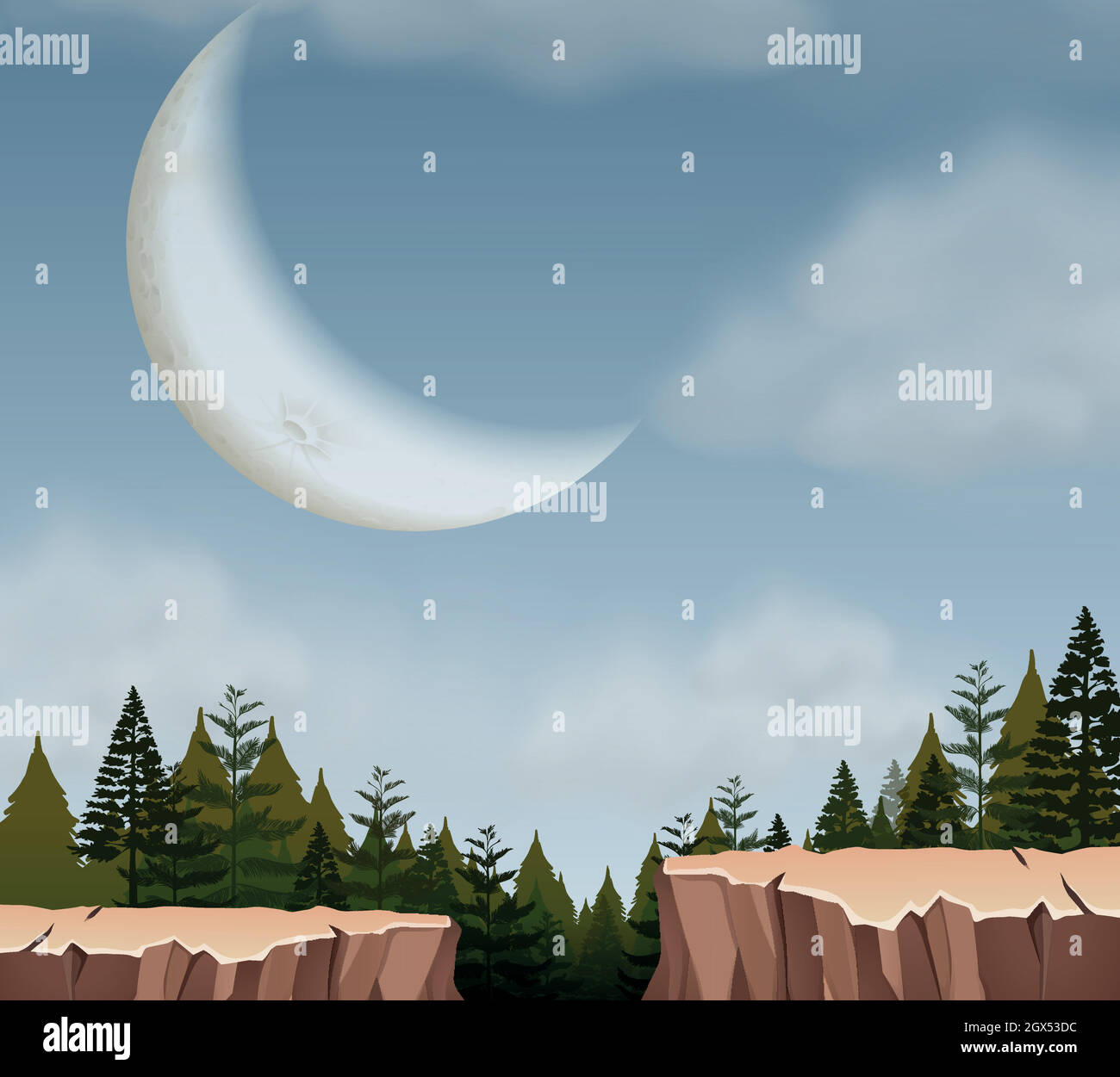 Moon cliff Stock Vector Images - Alamy