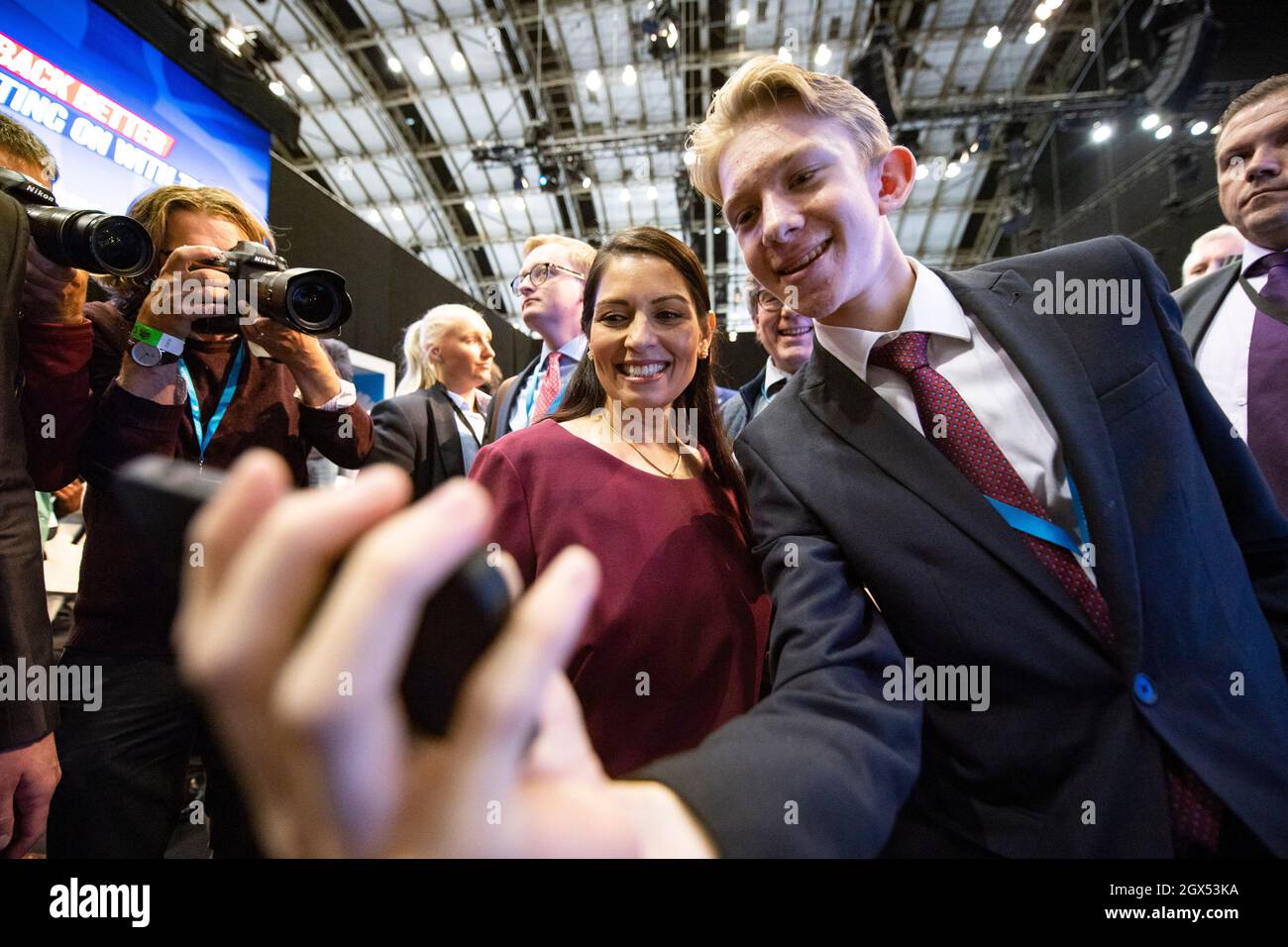 Manchester, England, UK. 4th Oct, 2021. PICTURED: Rt Hon Priti Patel MP ...