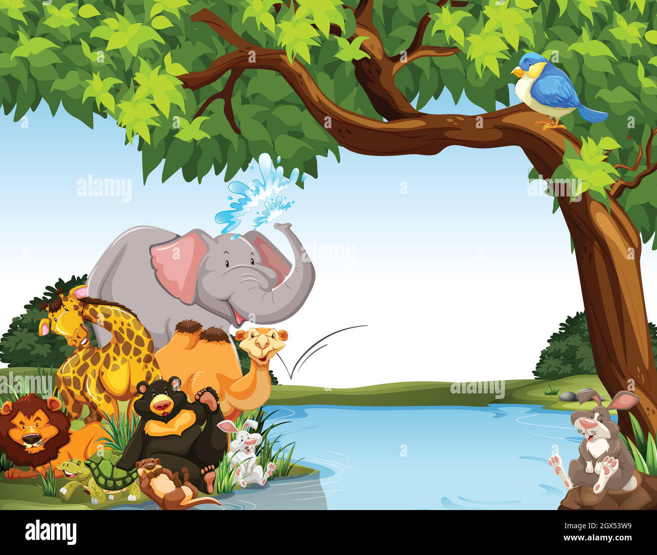 Drawing animals outside Stock Vector Images - Alamy