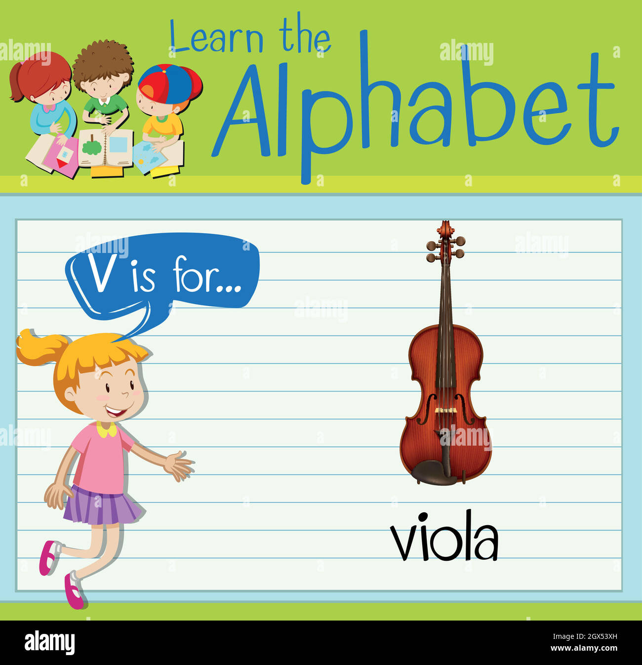 Flashcard letter V is for viola Stock Vector Image & Art - Alamy