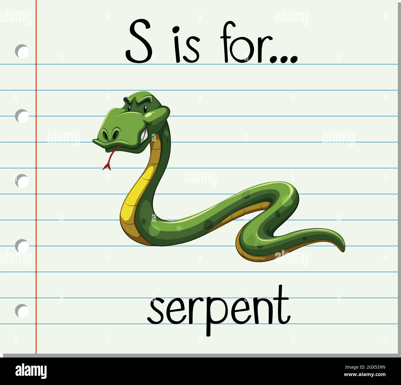 Flashcard letter S is for serpent Stock Vector Image & Art - Alamy