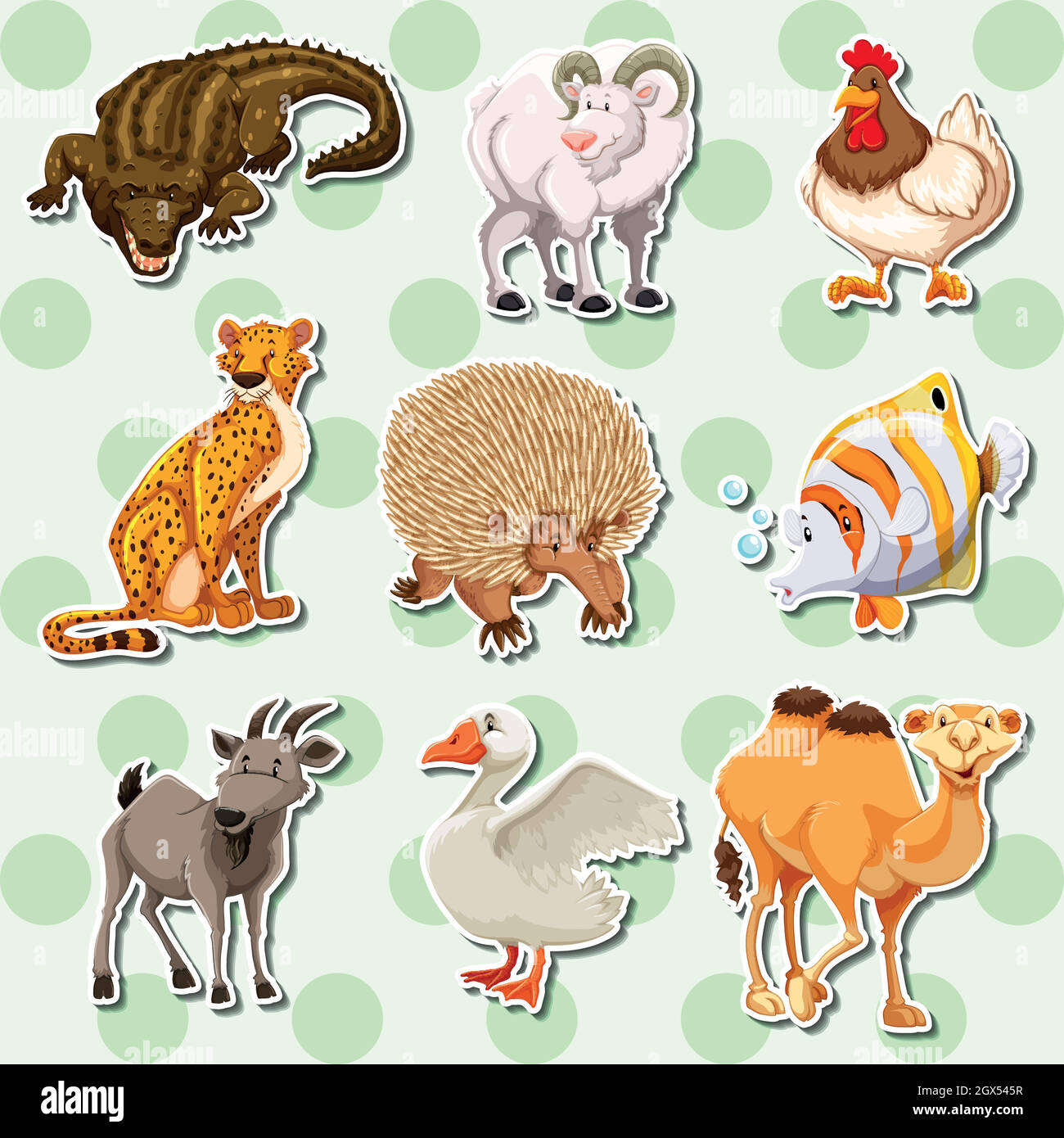 Sticker design with many creatures Stock Vector Image & Art - Alamy
