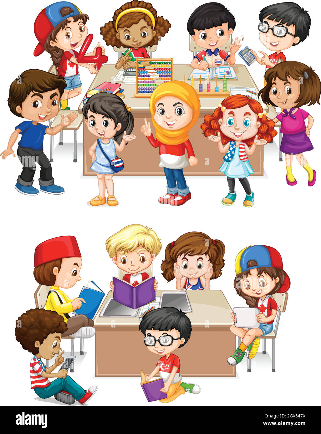 Kids learning at school Stock Vector Image & Art - Alamy