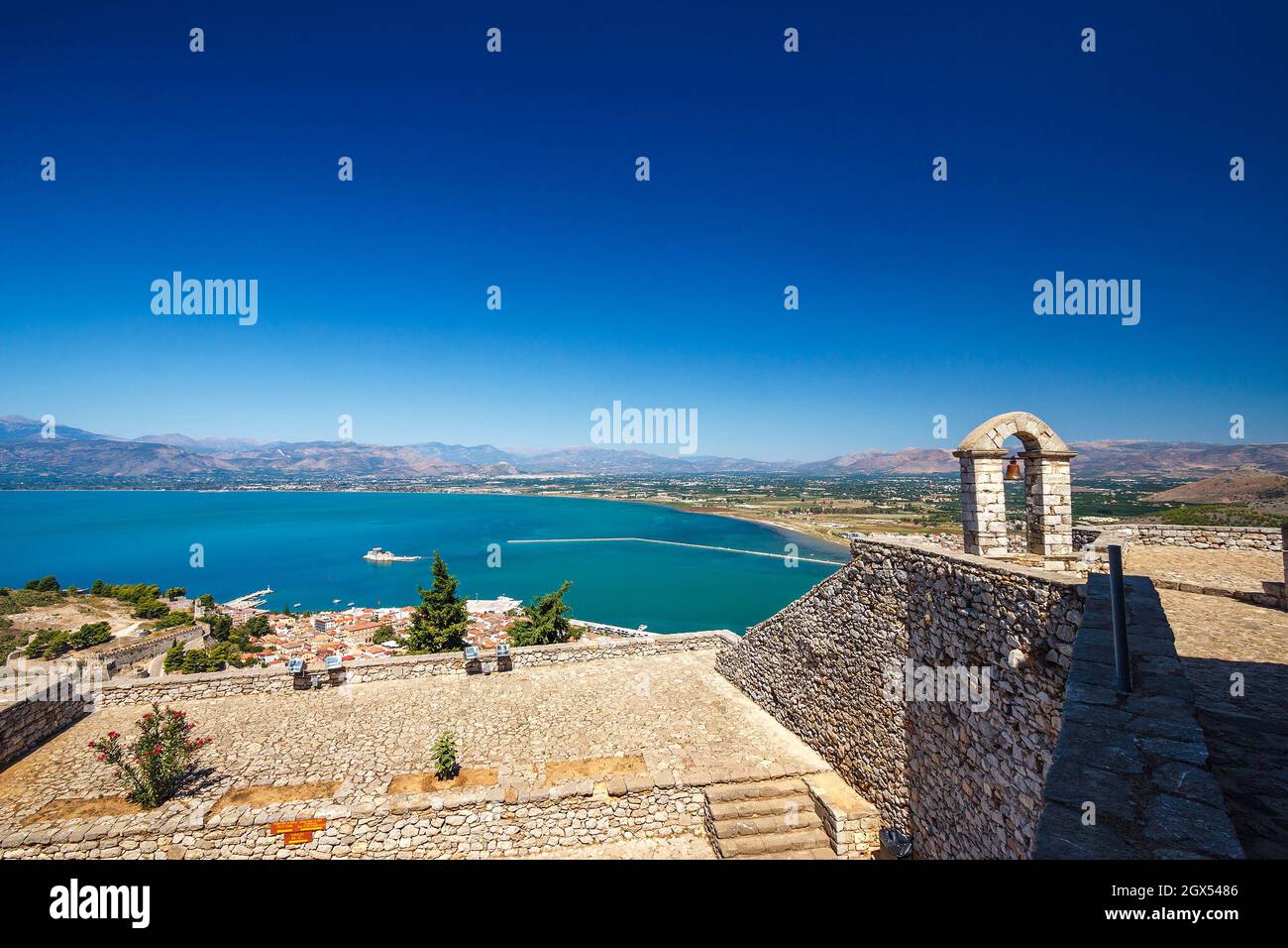 The medieval Venetian fortress of Palamidi fortress, built uphill ...