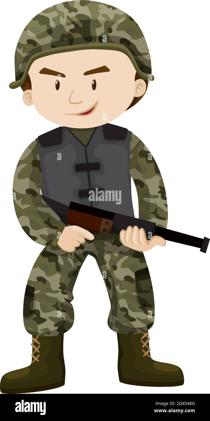Soldier with rifle gun Stock Vector Image & Art - Alamy