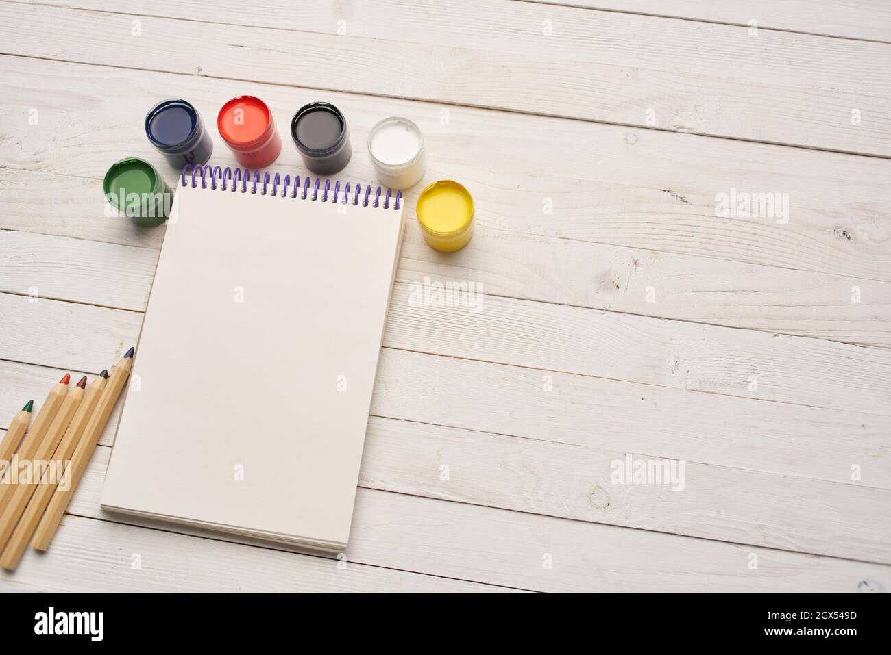 watercolor paint notepad drawing artist hobby Stock Photo - Alamy