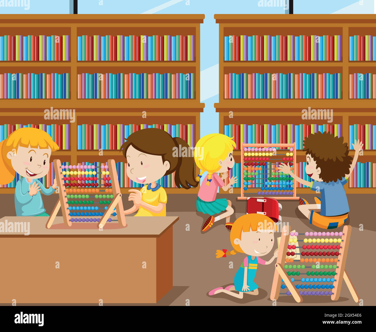 Students learning math with abacus Stock Vector Image & Art - Alamy