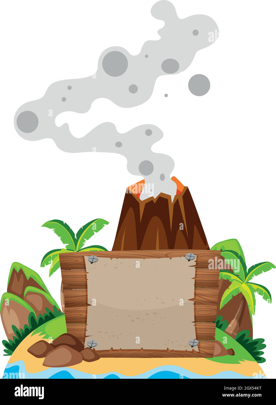 Sign template with volcano in background Stock Vector Image & Art - Alamy