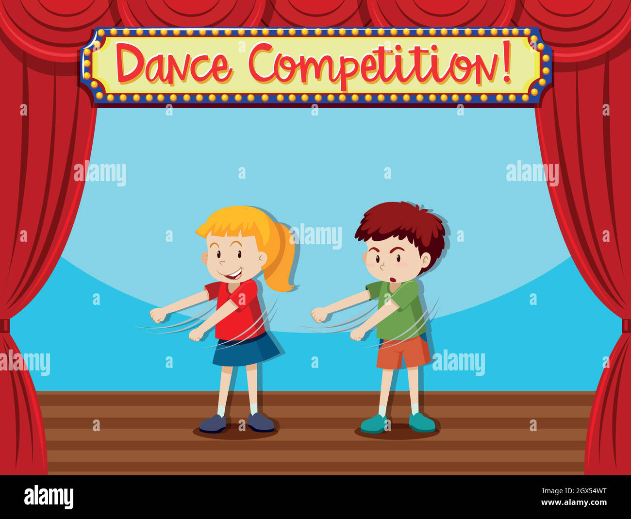Two children on stage dancing Stock Vector Image & Art - Alamy