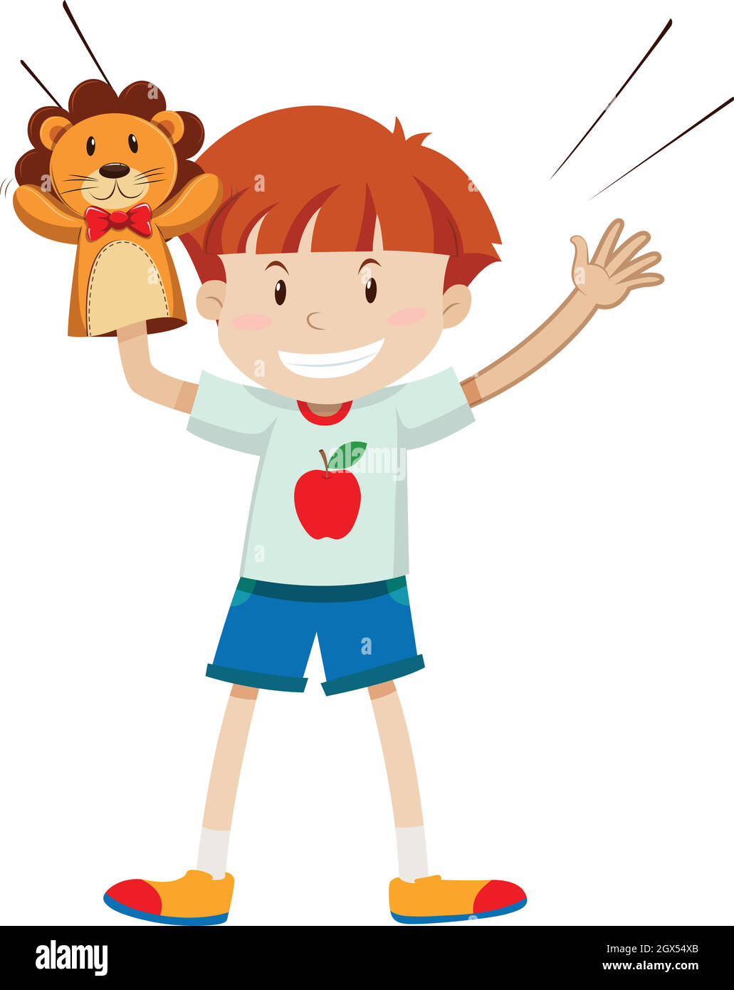 Boy with doll Stock Vector Images - Alamy