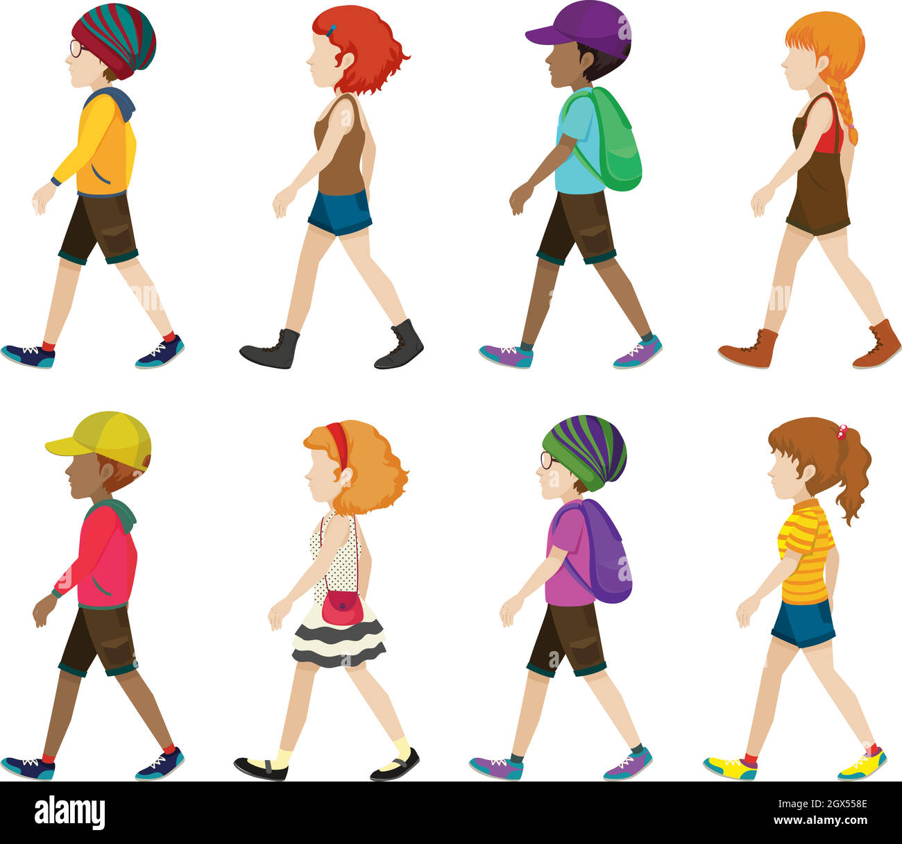 Faceless teenagers walking Stock Vector Image & Art - Alamy
